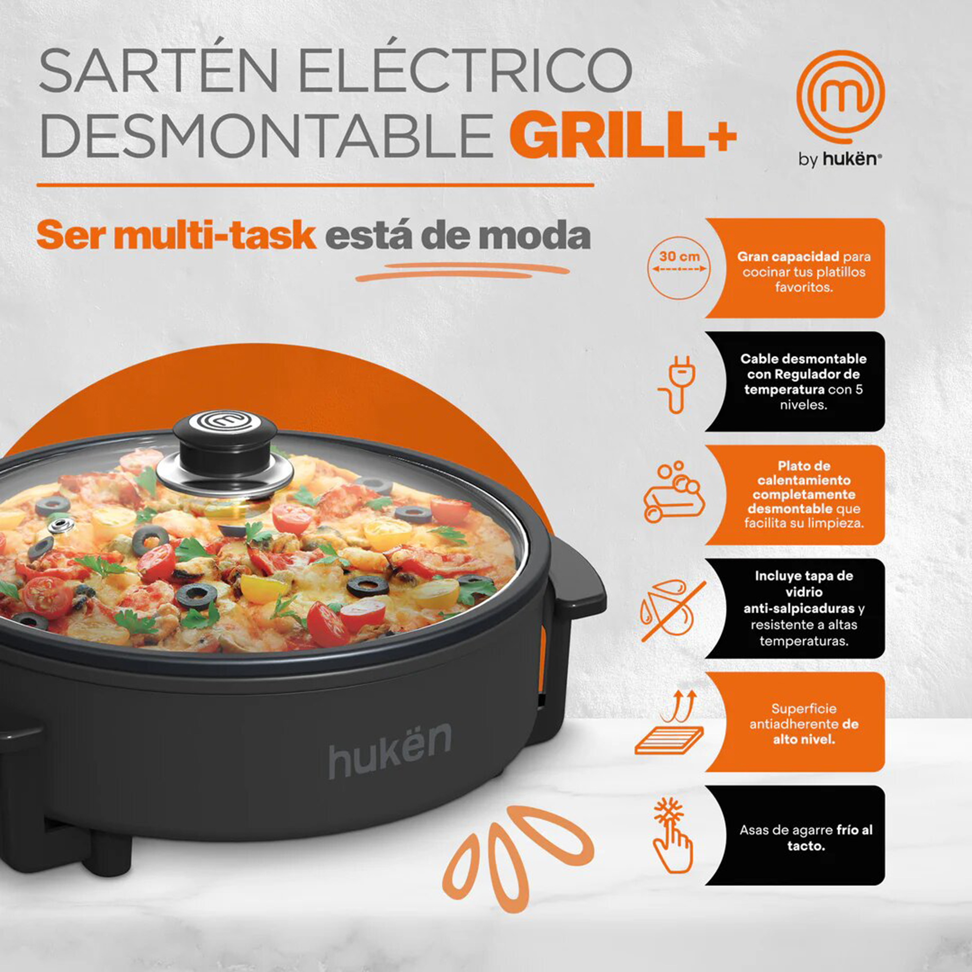 Sarten Electrico Masterchef Mk-eg-d30 | Mueblería Elizondo