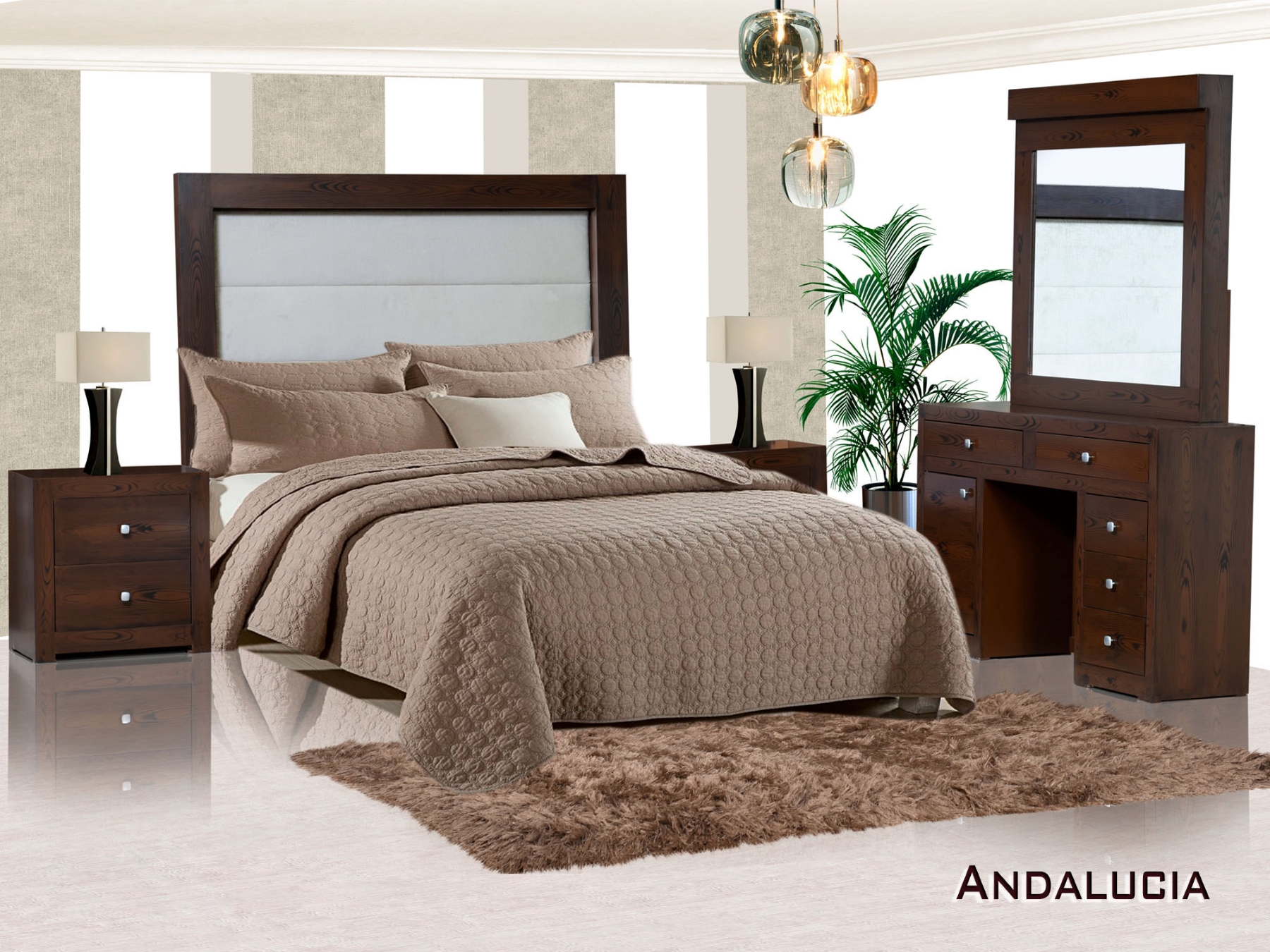 Recamara Andalucia Queen Size Tabaco | Mueblería Elizondo